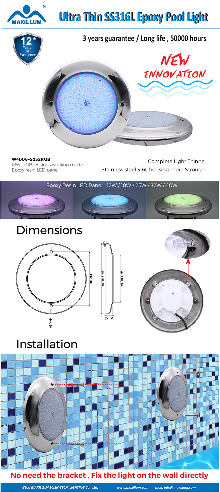 Ultra Thin Pool Light AC12V 18W RGB Manufacturers,Ultra Thin Pool Light AC12V 18W RGB Factory ...